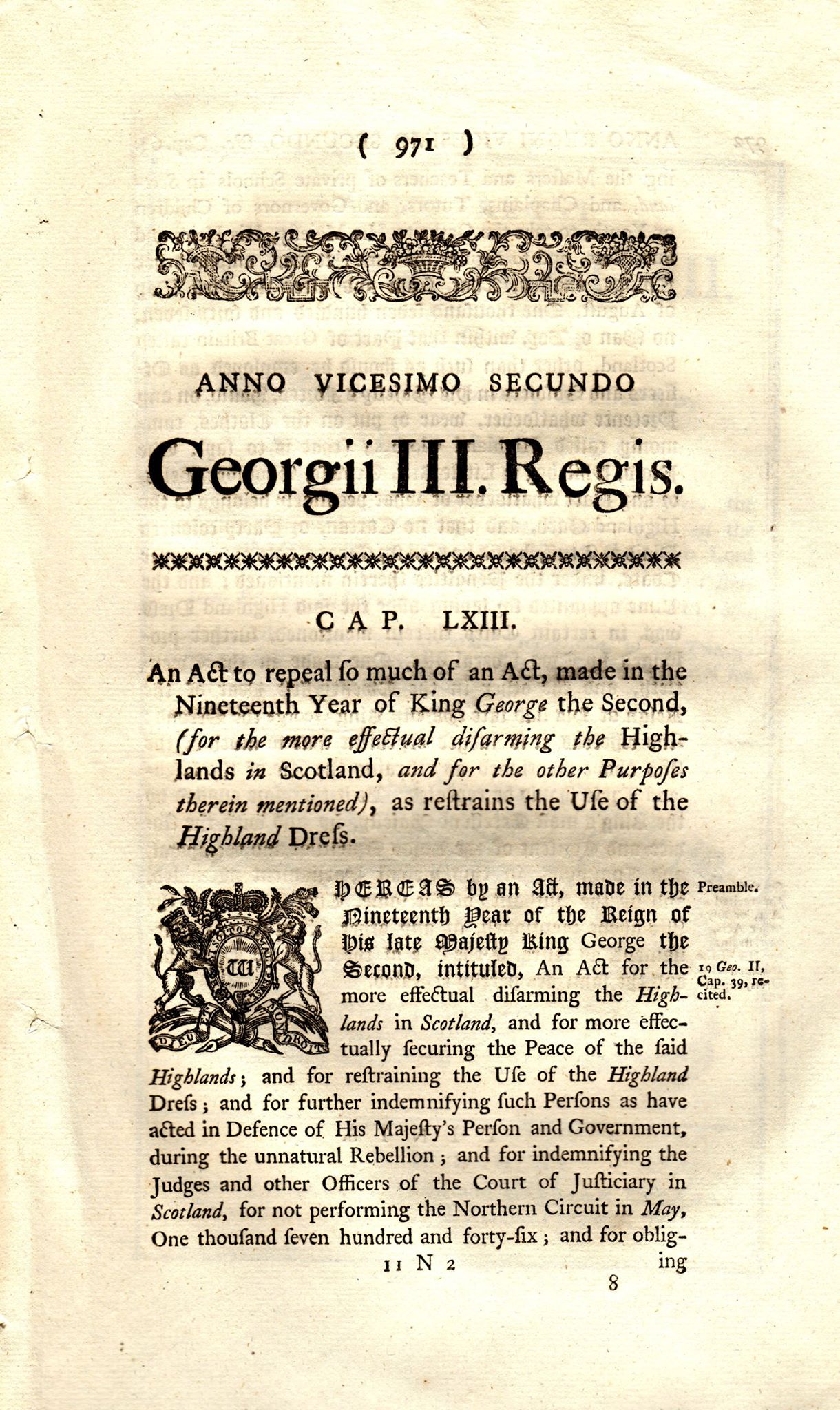 George III., 21st Year, Chapter 63, 1782 – Random Scottish History
